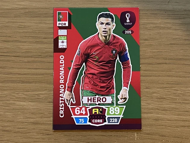 CRISTIANO RONALDO HERO ADRENALYN XL WORLD CUP QATAR 2022 BASE CARD 205 ...