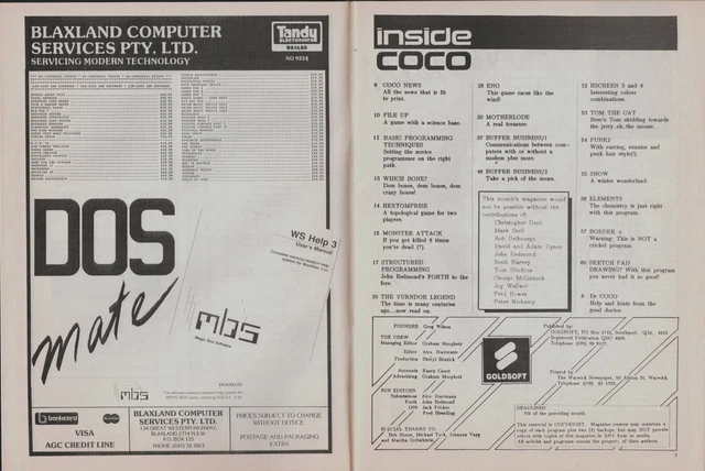1988 ~AUSTRALIAN COCO Magazine ~Tandy / RadioShack Users ~Vol.4 No.8 ...