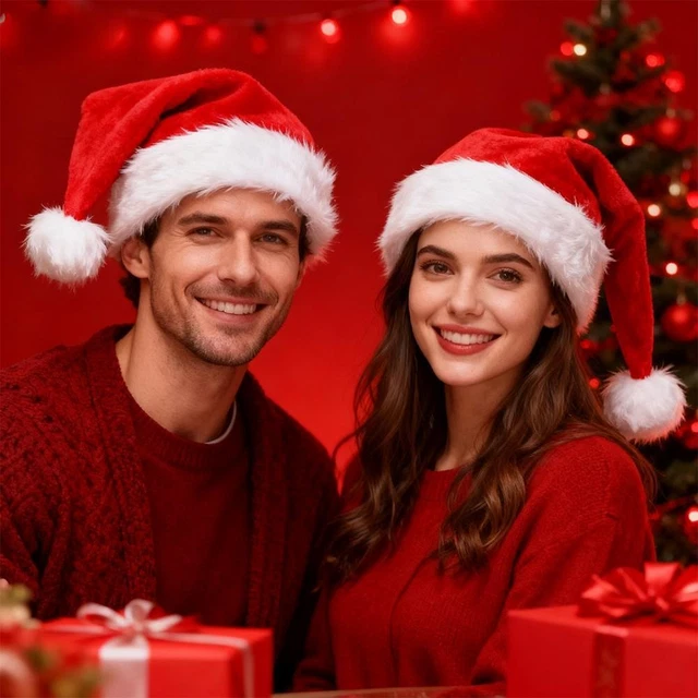 LED SANTA HAT Light Up Christmas Hat Glow Lighted Santa Cap M2H3 £8.15 ...