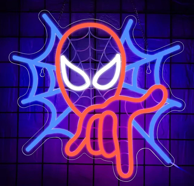 SPIDER-MAN MARVEL LED Neon Light Sign Lamp Wall Decor Light USB Home ...