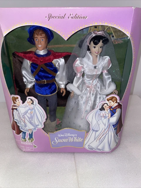 DISNEY SNOW WHITE And Prince Charming wedding gift set Dolls £88.96 ...