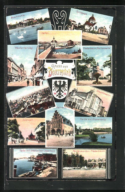 ANSICHTSKARTE DORTMUND, ZWÖLF Ansichten von und aus der Stadt EUR 7,00 ...