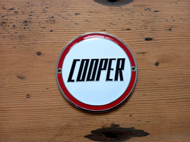 CLASSIC MINI COOPER S NOS Enamel Grille Badge Rare Works Mpi Mk1 BMC ...