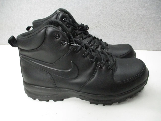 NIKE MANOA BOOTS Mens Sz 13 Triple Black Hiking Trail Outdoor All Black ...