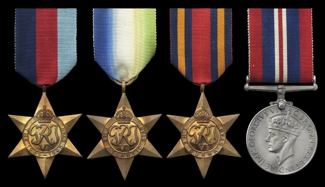 WW2 BRITISH ROYAL Navy medal group of 4 to Engine Room Artificer KIA ...