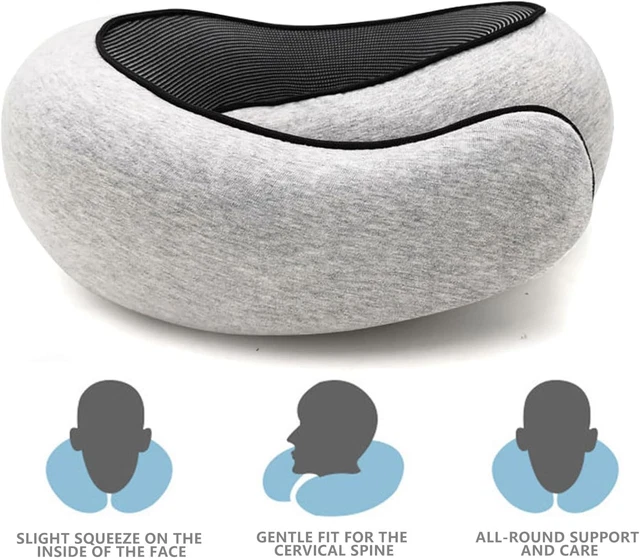 TRAVEL NECK PILLOW, Portable Airplane Travel Pillow, Memory Foam Neck ...
