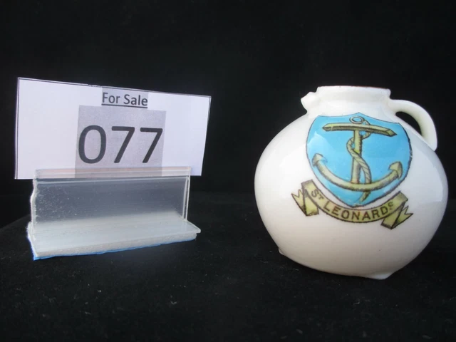 WH GOSS CRESTED China Model of the GLOUCESTER Jug with St LEONARDS ...
