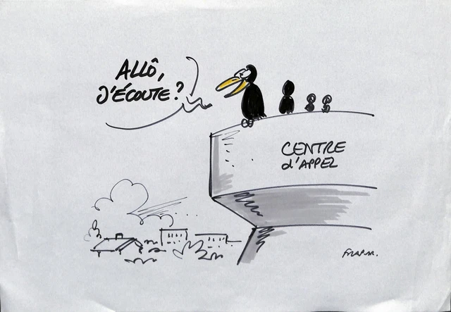 [HUMOUR - PRESSE] François FRAPAR : Allo j'écoute, DESSIN Original ...