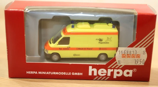 HERPA, 044639, VW LT2, Rettungswagen, Flugambulanz gelb 1:87, OVP EUR 9 ...