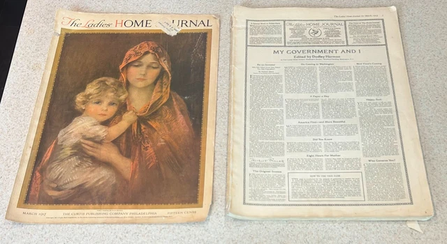 THE LADIES HOME JOURNAL March 1917 -- Oversize Vintage Magazine £25.92 ...