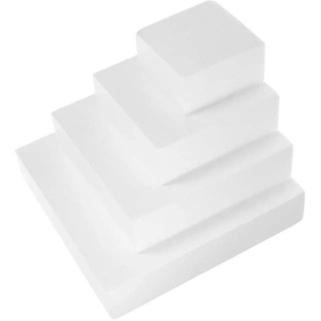 4 PCS CAKE Piping Practice Mold Baby Decorative Fake Packing Foam Block ...