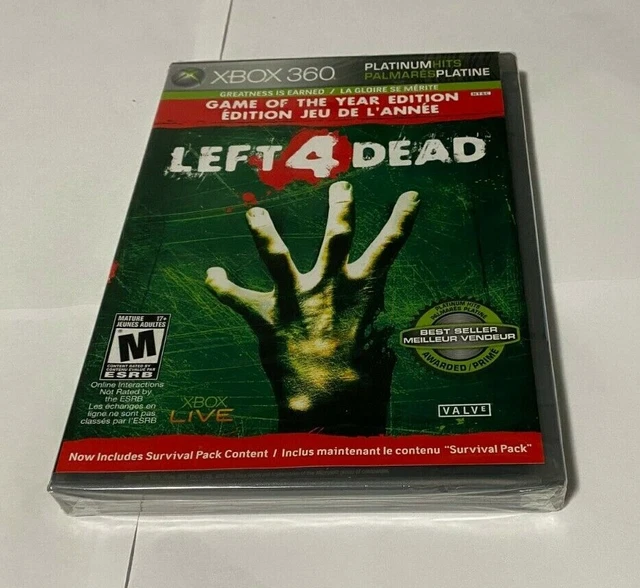 LEFT 4 DEAD Game of the Year Edition (Microsoft Xbox 360) PLATINUM HITS ...