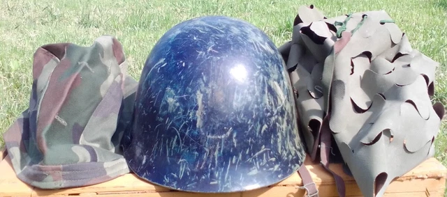 SERBIA/YUGOSLAVIAYNA/UNIVERSAL STEEL HELMET Jus 2 M59/85 & 2 Camo ...