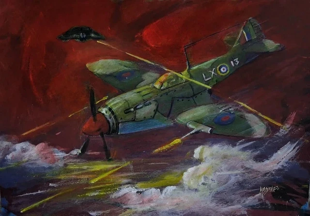WONDER WEAPONS WW2 Spitfire Haunebu UFO Military Drawing Painting ...