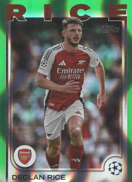 TOPPS UCC FLAGSHIP 2024/25 Declan Rice Green Flowfractor Parallel Card ...