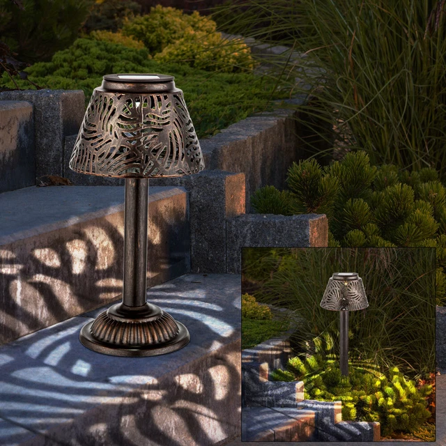 LAMPE SOLAIRE DE Table D'Extérieur LED Jardin Terrasses Cuivre Hauteur ...