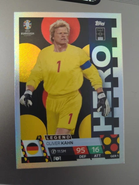 TOPPS MATCH ATTAX Euro 2024 Oliver Kahn Legend Hero Base Card Germany # ...