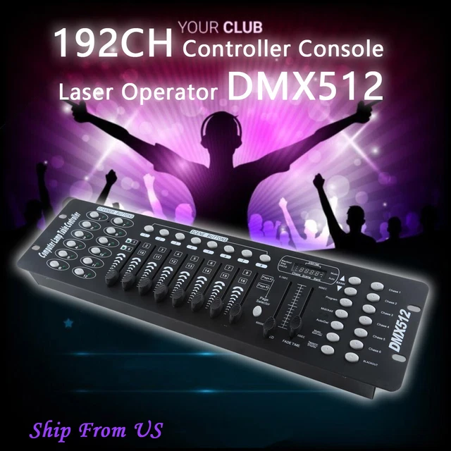 192 CHANNELS DMX DJ Light Controller DMX512 Lighting Console DJ Laser ...