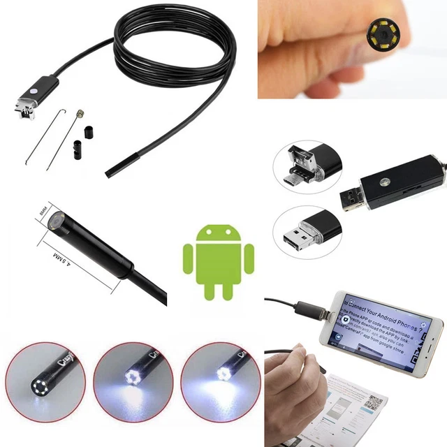 MINI ANDROID PHONE Endoscope Waterproof Borescope USB Car Inspection ...
