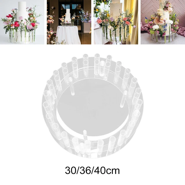 ACRYLIC FILLABLE CAKE Stand Round Display Stands for Birthday Wedding ...