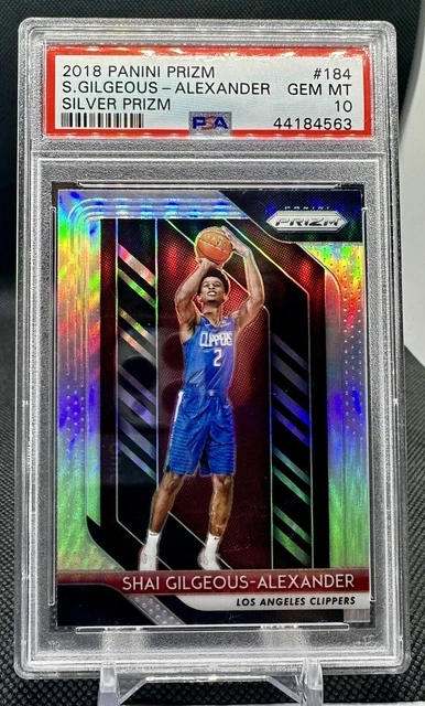 PSA 10 2018 Panini Prizm Shai Gilgeous-Alexander argent Prizm recrue RC ...