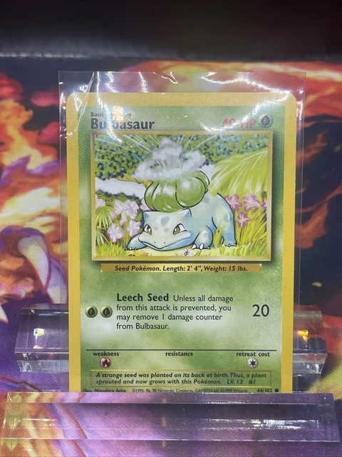 BULBASAUR 44/102 BASE Set - Common - Pokemon Card TCG - WOTC Near Mint ...