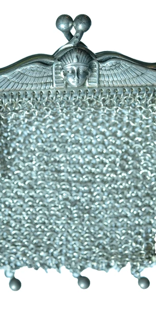 ANCIEN SAC AUMÔNIÈRE en argent égyptien pharaon, retour d'Égypte bijoux ...