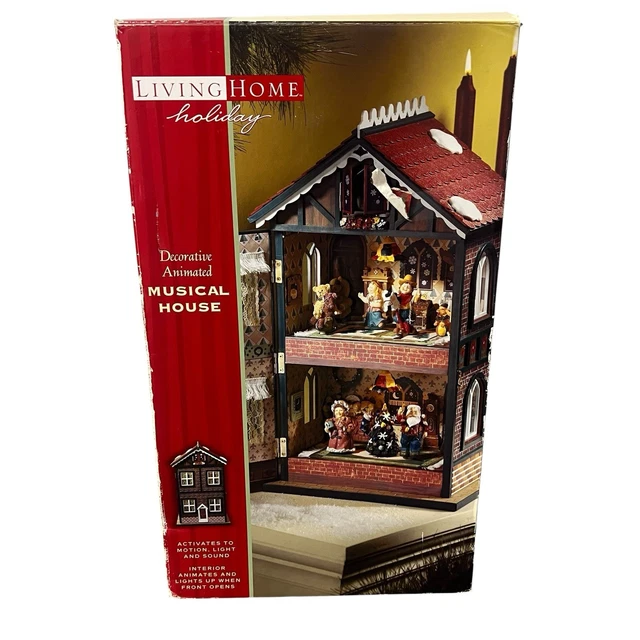 LIVING HOME HOLIDAY Animated Musical House Motion Sound Christmas Décor ...
