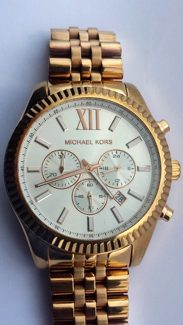 OROLOGIO DA UOMO MICHAEL KORS MK-8313 Lexington Cronografo Tono Oro ...