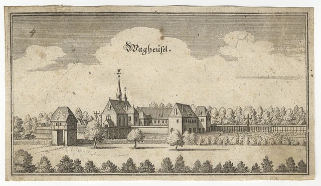 MARIENWALLFAHRTSKIRCHE WAGHÄUSEL. - Kupferstich/Matthaeus Merian, um 1650 EUR 25,00 - PicClick DE