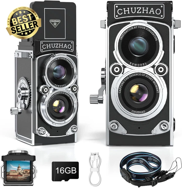 RETRO MINI DIGITAL Camera, 1080P FHD Video 12MP Autofocus Vlogging ...