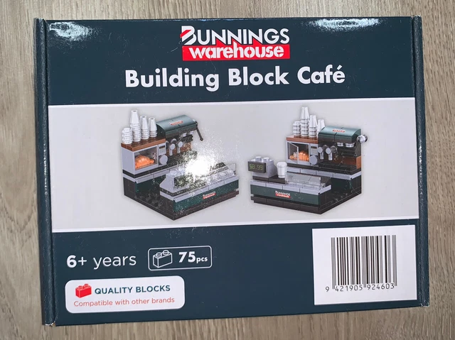 BUNNINGS WAREHOUSE BUILDING Block Cafe Blocks 75pc Toy Coffee Shop ...