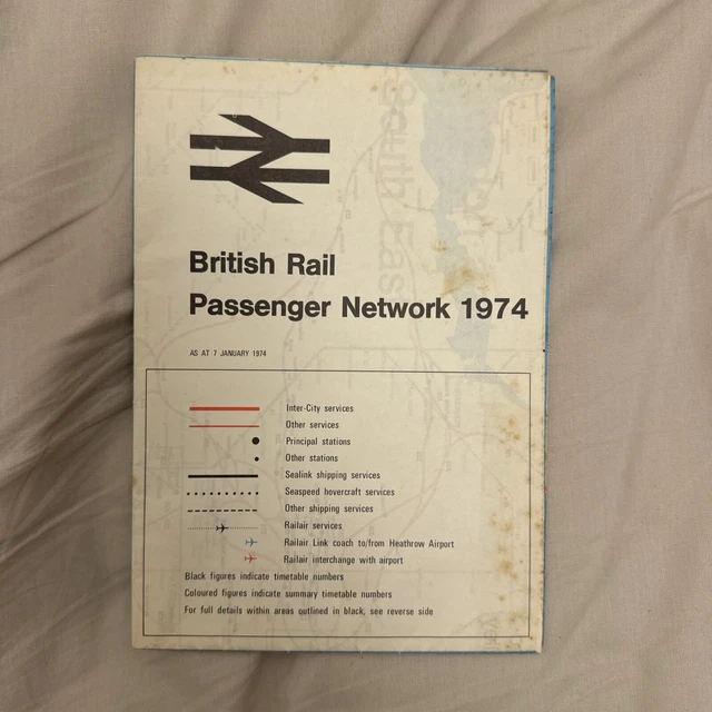 1974 MAP OF British Rail Passenger Network £4.00 - PicClick UK