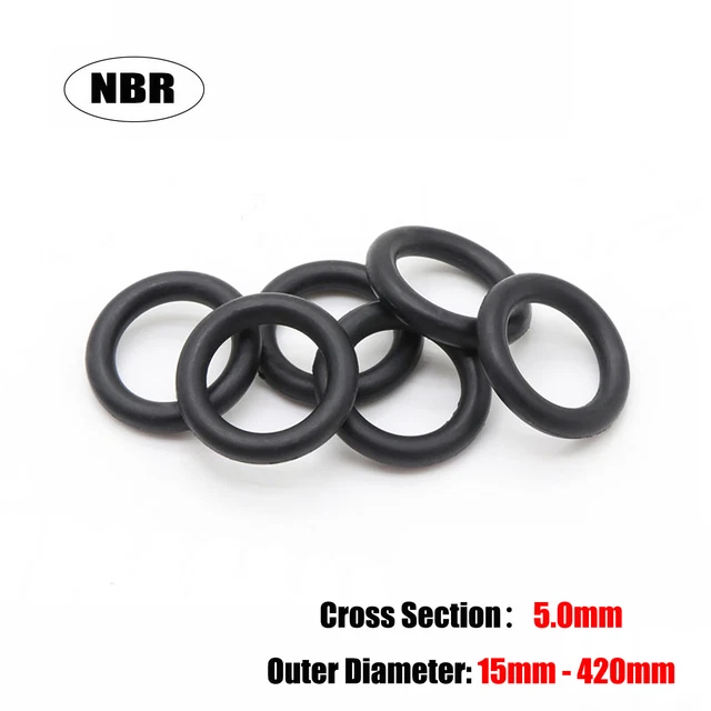 5MM CROSS SECTION O Rings NBR Nitrile Rubber 15mm - 420mm OD Oil ...