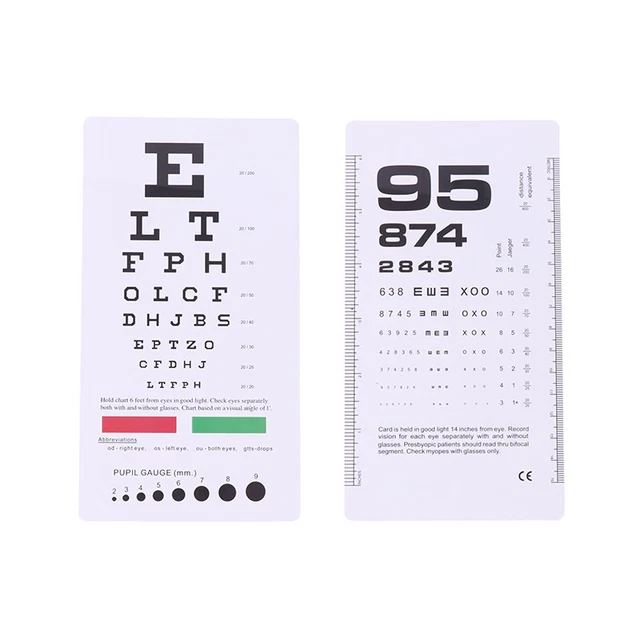 THE LIST STANDARD Eye Test Chart Eyesight Testing Wall Visual Exam ...