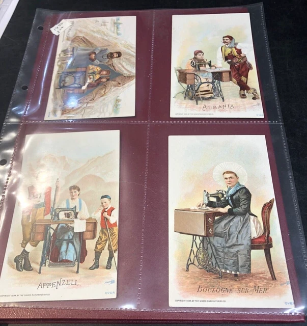SINGER SEWING MACHINE Costumes Of All Nations Set 18 Trade Cards 1894 ...