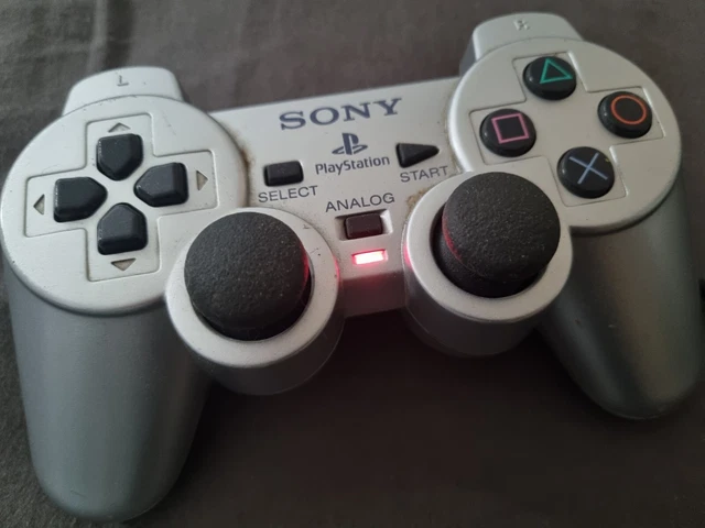 2X SONY PS2 Playstation 2 Dualshock Controller Controllers Ps1 Silver £14.99 - PicClick UK