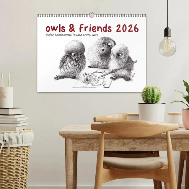 OWLS & FRIENDS 2026 (Wall Calendar 2026 DIN A3 landscape), CALVENDO 12 ...