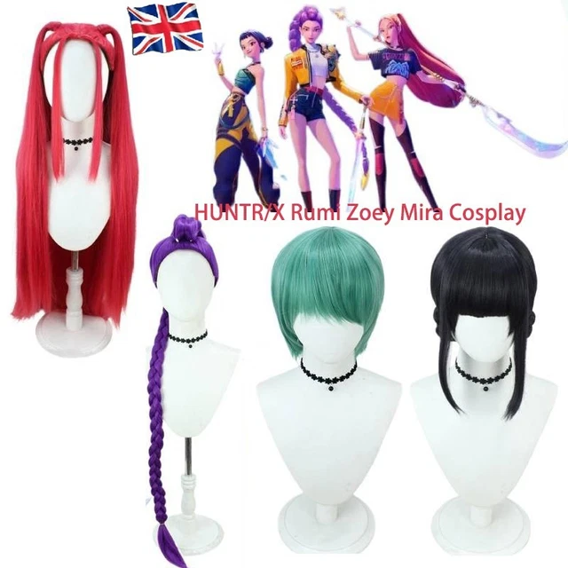 K-POP DEMON HUNTERS HUNTR/X Rumi Zoey Mira Cosplay Wig Carnival Halloween Prop £16.55 - PicClick UK