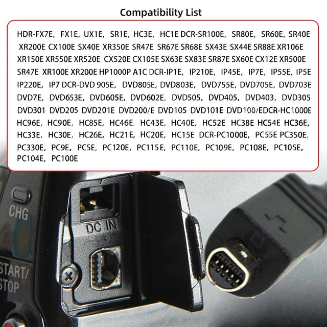 VMC-15FS 10PIN TO USB 2.0 Data Sync Cable for Handycam DCR-SX85, Dcr ...