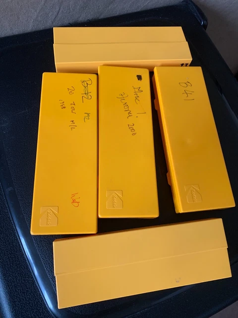 5 EMPTY COLOUR Slide Boxes For Storage By Kodak Holds About 180 Slides ...