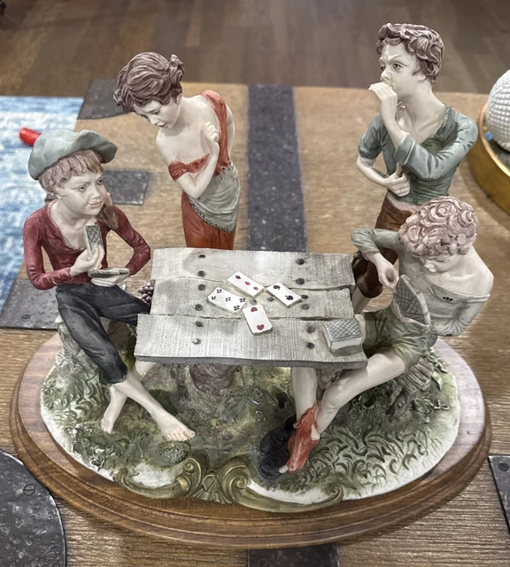 ANTIQUE ITALIAN CAPODIMONTE style Porcelain Figurines - Kids Cheating ...