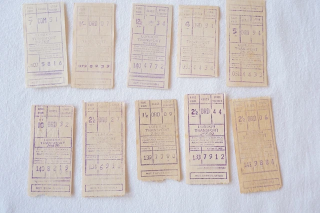 LONDON TRANSPORT GIBSON Machine Bus Tram Ticket x10 Ref A56 £11.99 ...