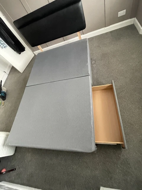 SMALL DOUBLE WOOD Bed Frame Devan Grey With Black Headboard £99.50 - PicClick UK