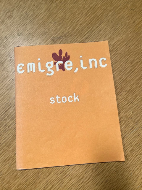 EMIGRE MAGAZINE FONT Catalog "Stock" Typography Graphic Design 48 Pages ...