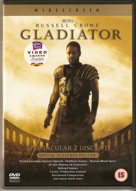 GLADIATOR DVD 2 Disc set. Russell Crowe Joaquin Phoenix Connie Nielsen ...