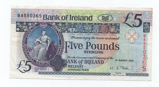 NORTHERN IRELAND 5 Pounds 2003 Pick 79 Look Scans £27.56 - PicClick UK