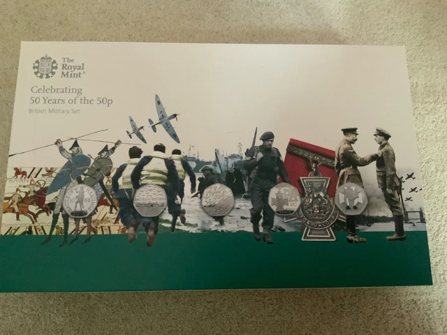 ROYAL MINT CELEBRATING 50 Years of the 50p - Silver Proof Coin Set ...