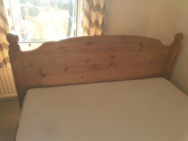 BEAUTIFUL SOLID WOOD King Size Bed Frame with EMMA Mattress and ...