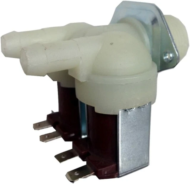 VALVE WASHING MACHINE Double Twin Inlet Water Solenoid 90 Degree 2 Way ...